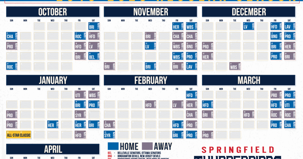 Springfield Thunderbirds | Thunderbirds Unveil 2019-20 Schedule