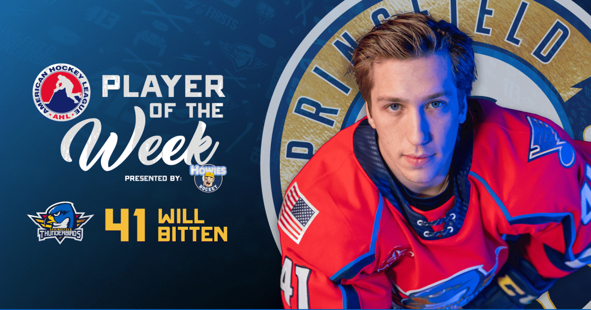 Springfield Thunderbirds | Will Bitten Named Howie's Hockey Tape/AHL…