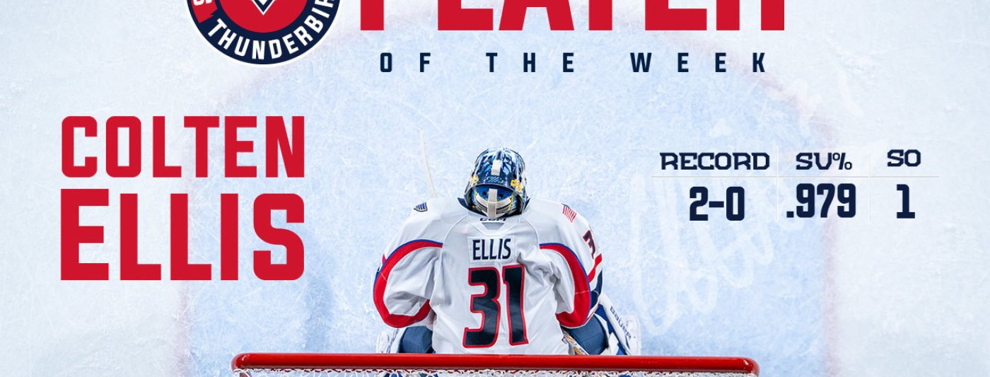 Springfield Thunderbirds | Colten Ellis Named Howie's Hockey Tape AHL…